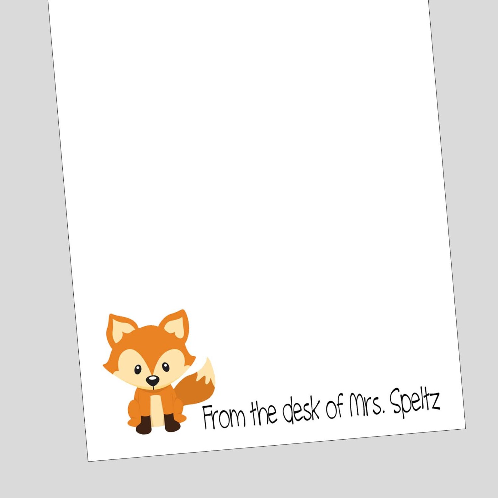 Fox Notepads Teacher Gift Fox Stationery Fox Gift Teacher - Etsy