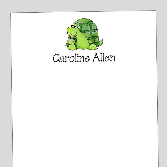 Turtle Notepad Personalized Stationery Turtle Gift Gift for - Etsy