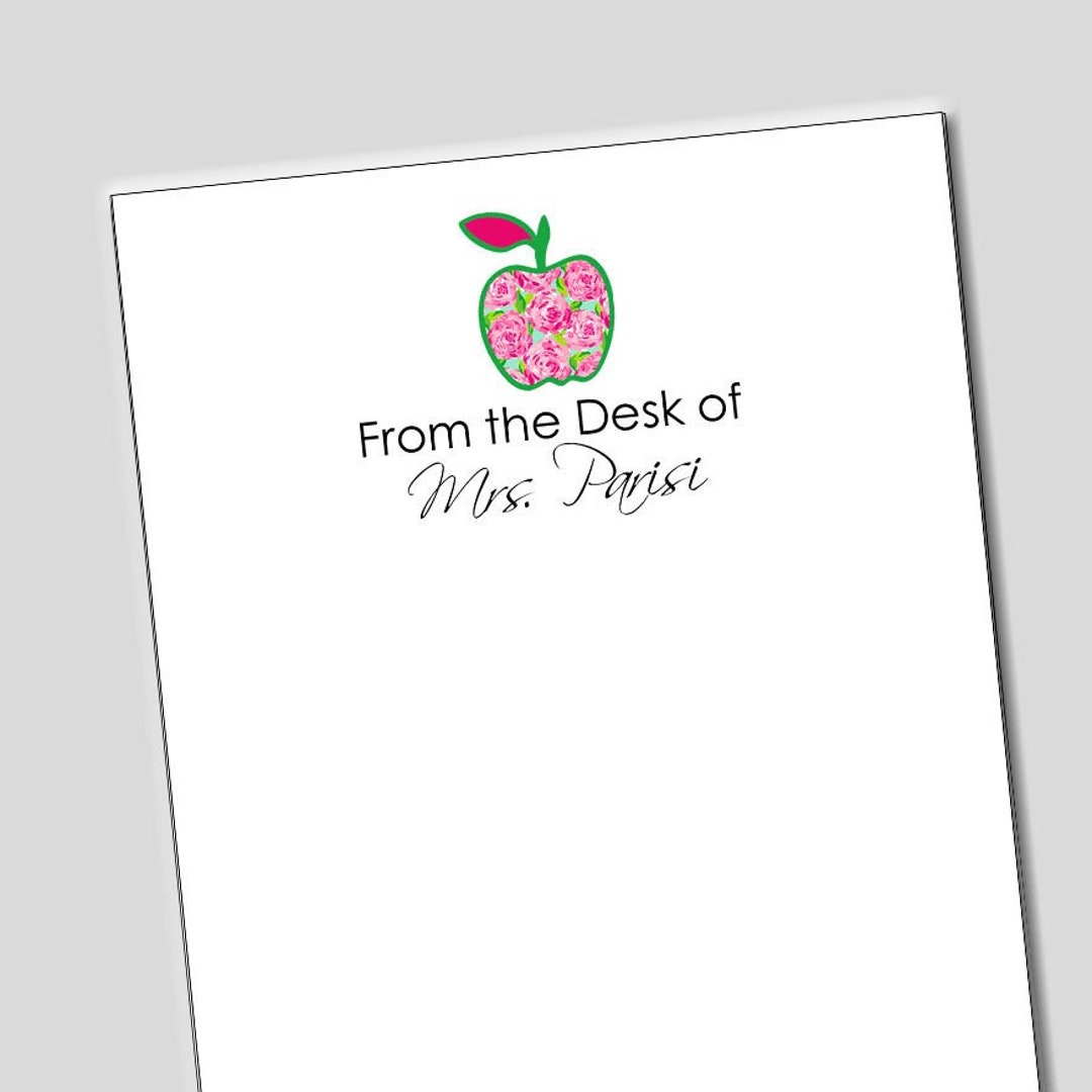 Apple Notepad, Teacher Notepad, Personalized Teacher Notepad, Teacher ...