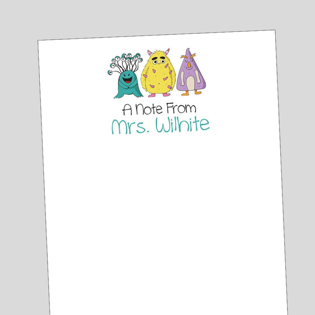 Monster Notepad, Back to School Gift, Teacher Appreciation Gift ...