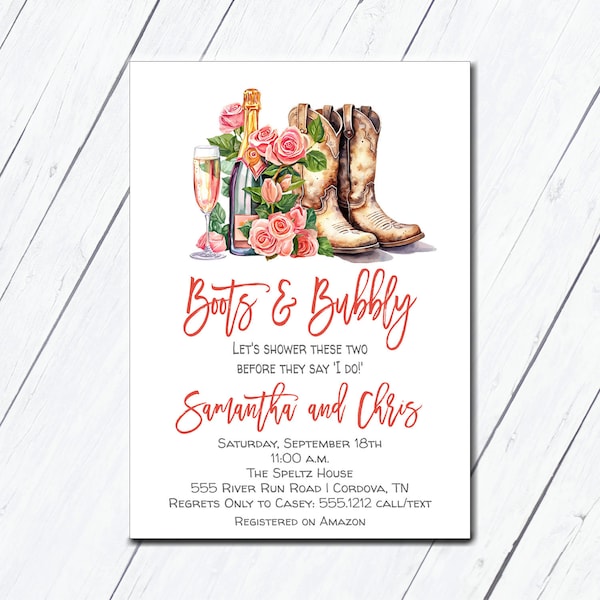 Boot and Bubbles Invitation - Etsy