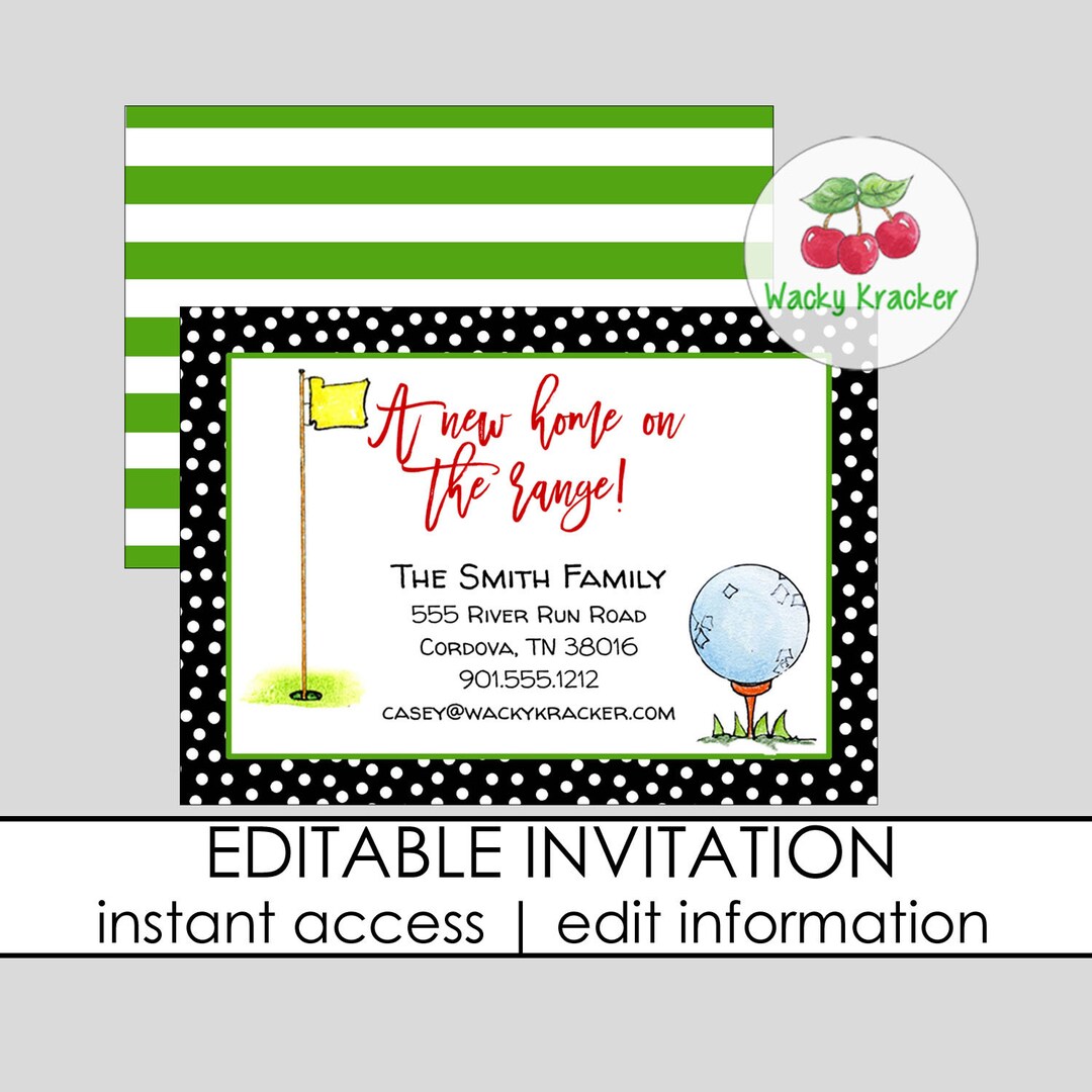 Golf Moving Card / Golf Course Moving Announcement / We've Moved Card ...