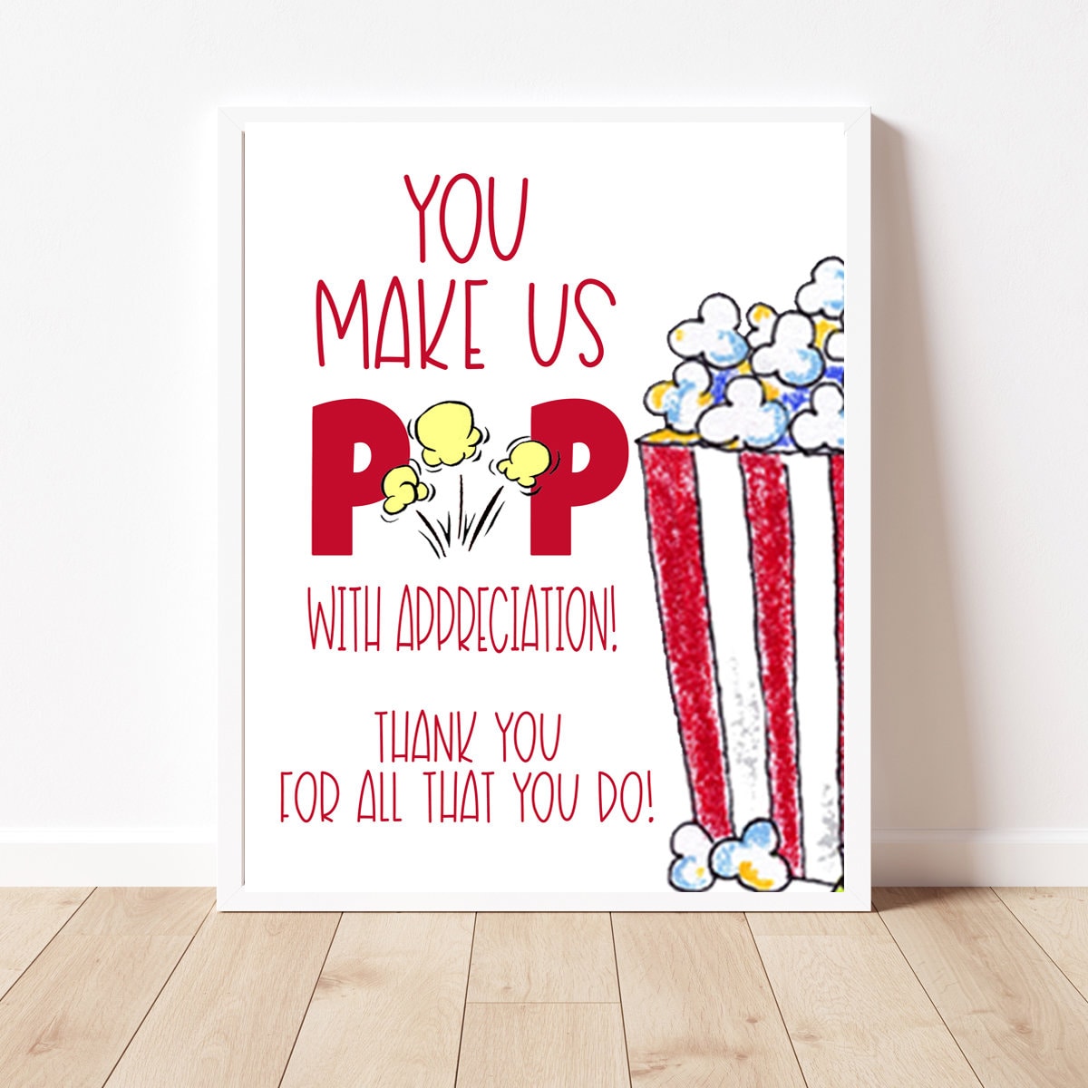 Popcorn Sign, Teacher Appreciation Week, Instant Download, Snack Table ...