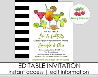 Cocktail Party Invitation, Stock the Bar Invitation, Booze Invitation ...
