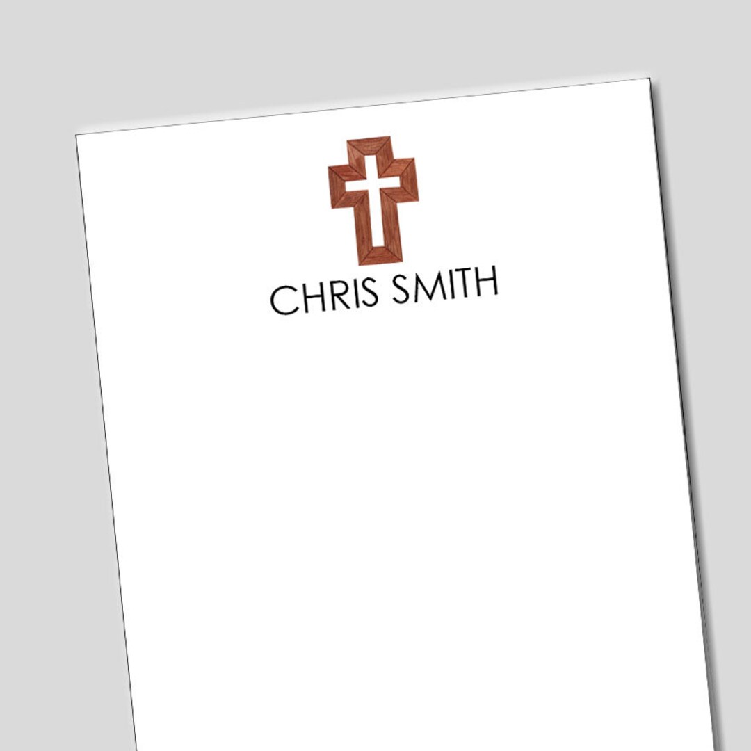 Personalized Wooden Cross Notepad, Gift for Priest, Catholic Gifts ...
