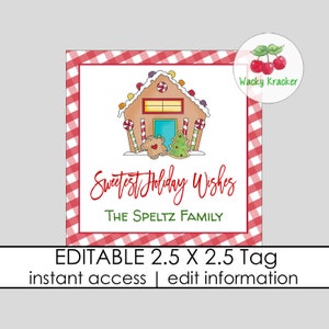 Gingerbread House Gift Tag Baking Spirits Bright Tag Happy - Etsy