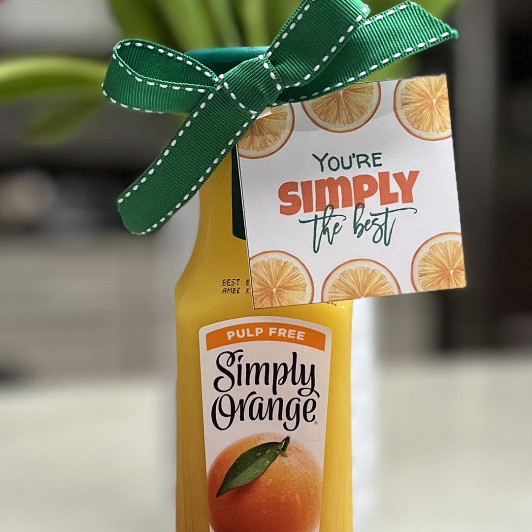 Simply the Best Tag, Orange Juice Tag, PTO PTA Gift, Instant Download ...