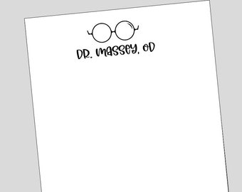 Personalized Notepad With Optometry Design and Custom Name // 50 Sheets ...