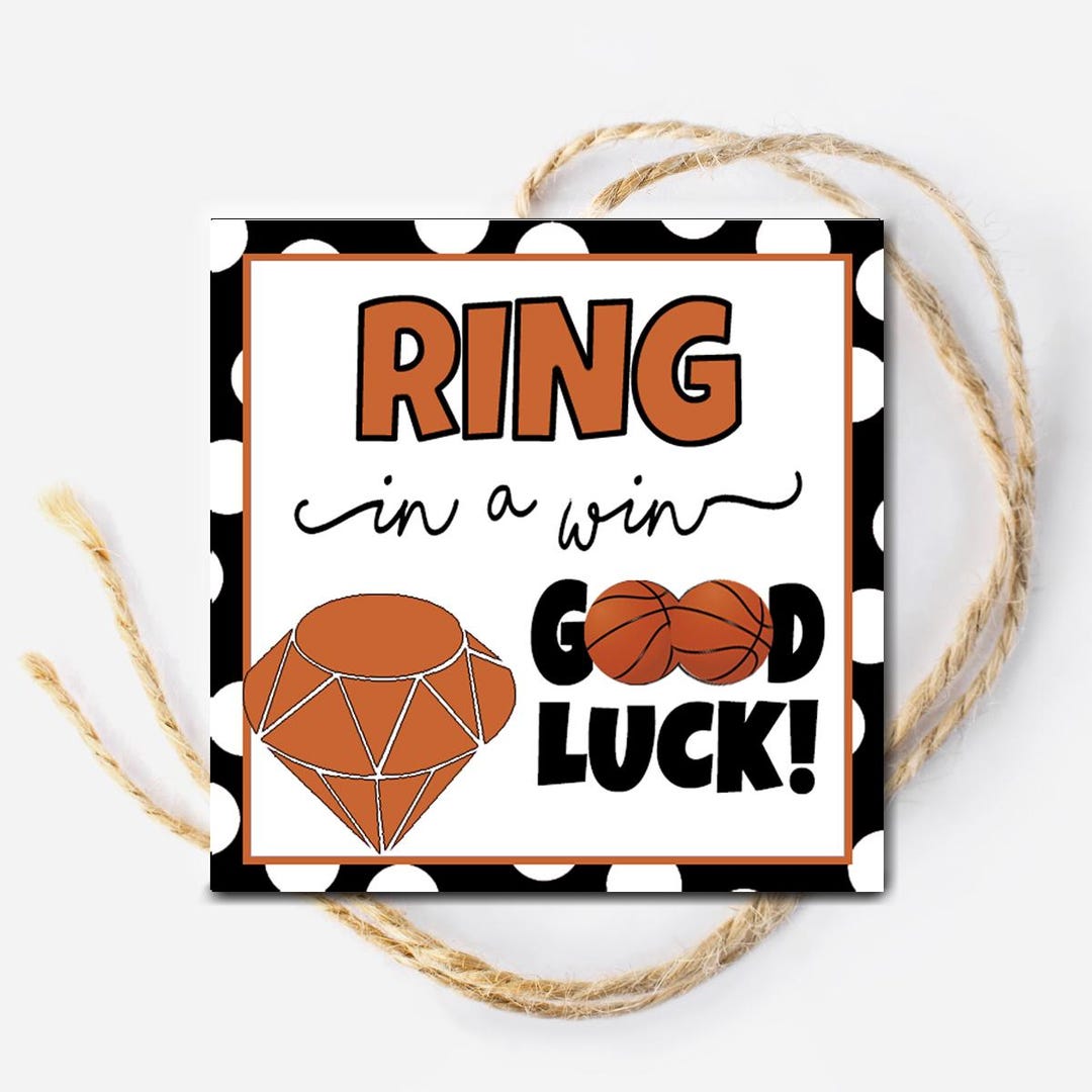 Printable Basketball Treat Tag, Candy Tag for Basketball, Good Luck ...