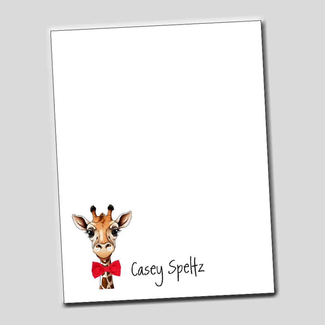 Giraffe Notepad, Giraffe Lovers, Giraffe Gift, Cute Giraffe, Zoo Animal, Classroom Teacher ...