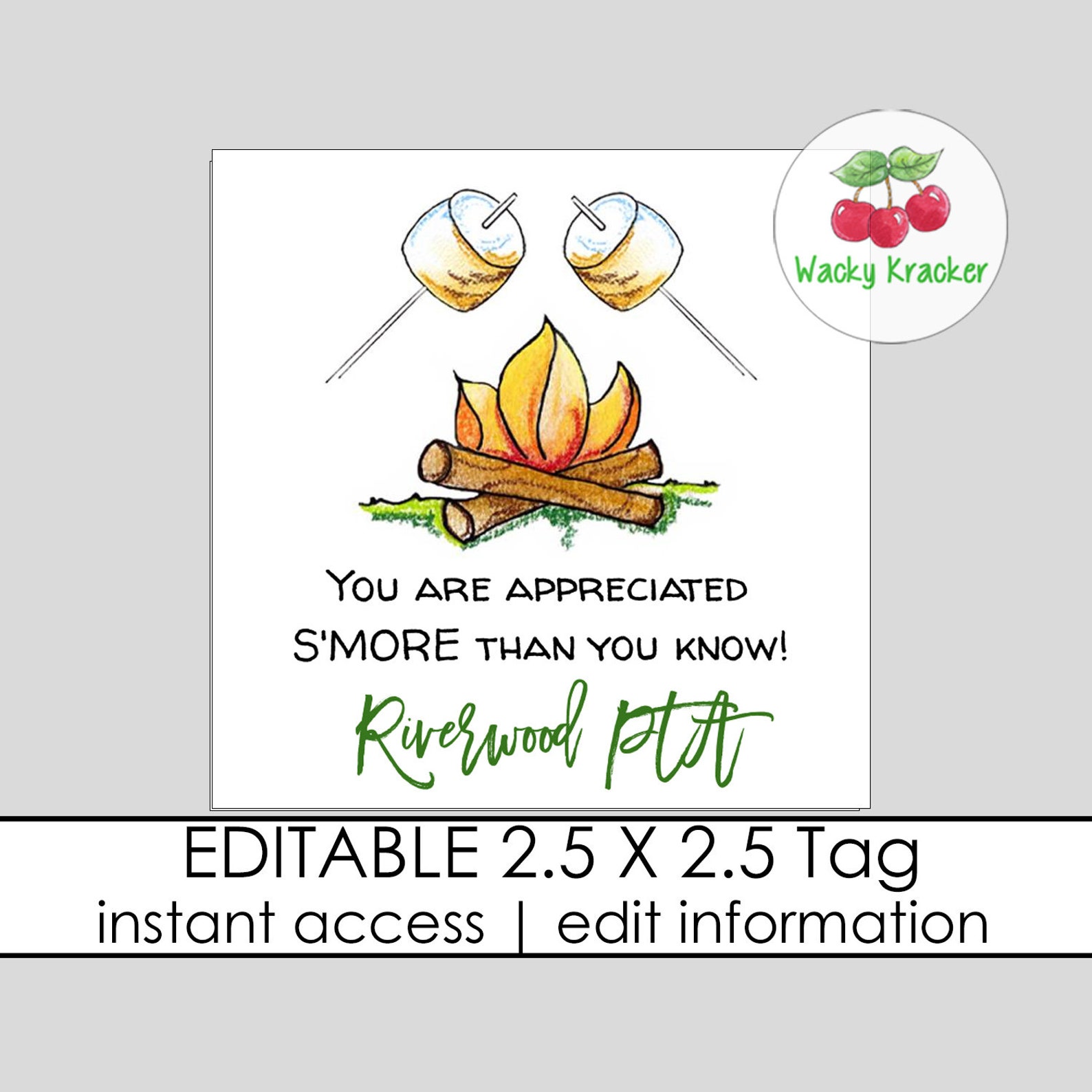 Smore Fun Gift Tags Smore Party Favor Tag You Are - Etsy
