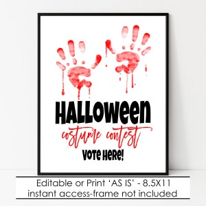 Halloween Costume Contest, Voting Cards, Bloody Hands, Scary Halloween ...