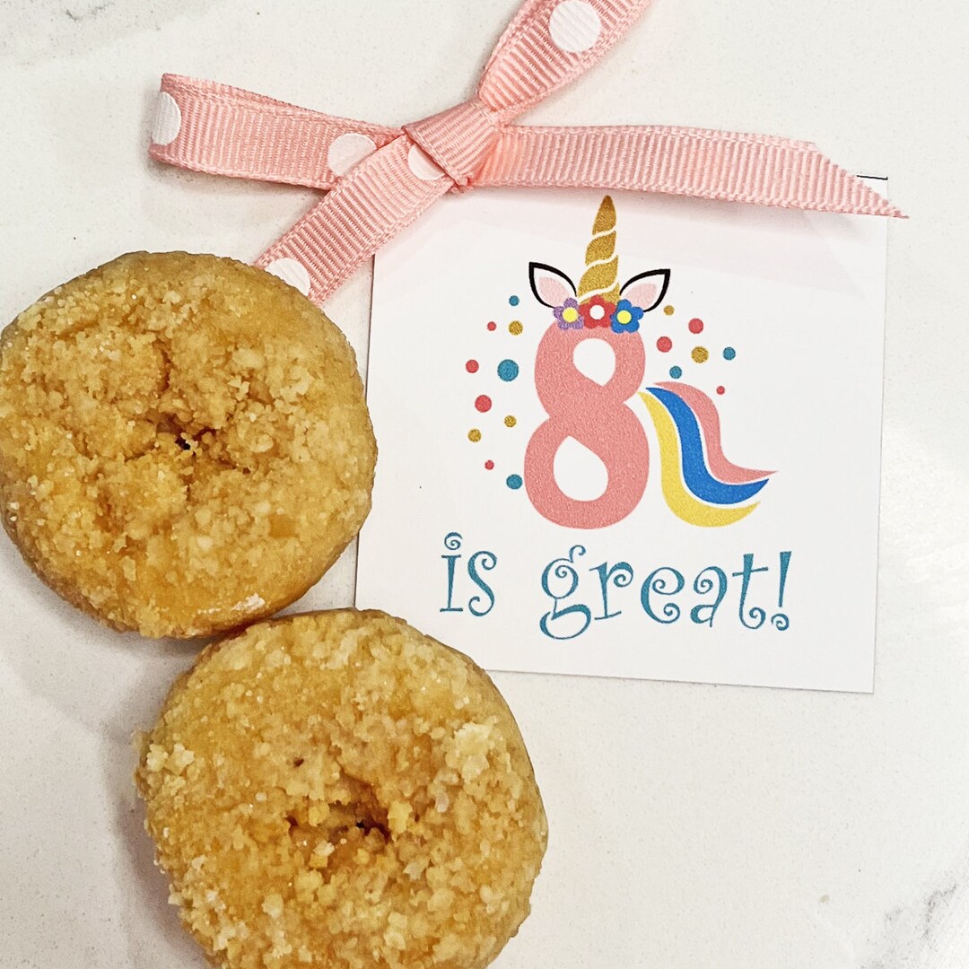 8 is Great, Unicorn Tag, Birthday Party Favors, Great to Be Eight 8 ...