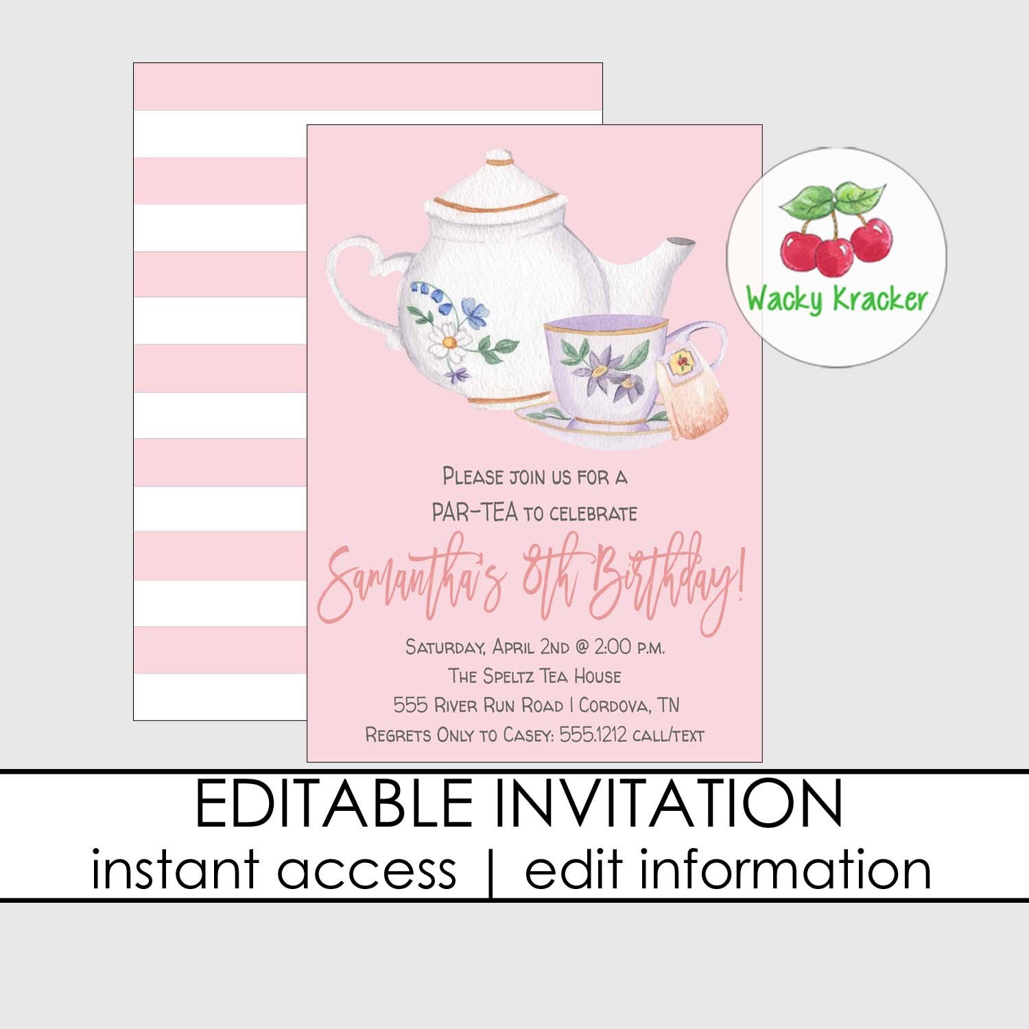 Teapot Invitation Template