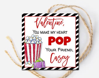 Valentine Popcorn Tags You Make My Heart Pop Valentine Gift - Etsy