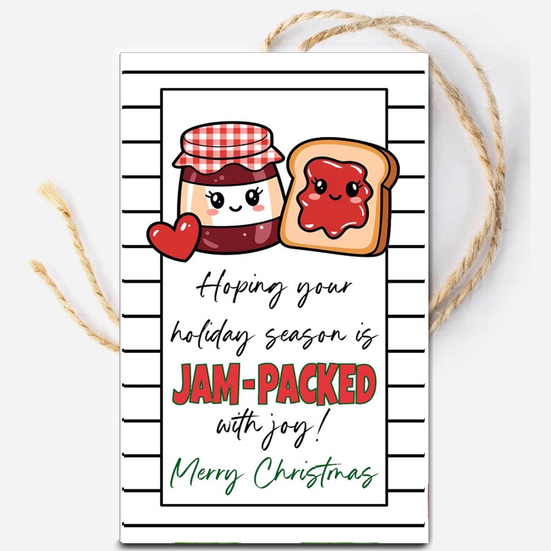 Printable Christmas Jam Tag, Neighbor Teacher Classroom PTA PTO Holiday ...