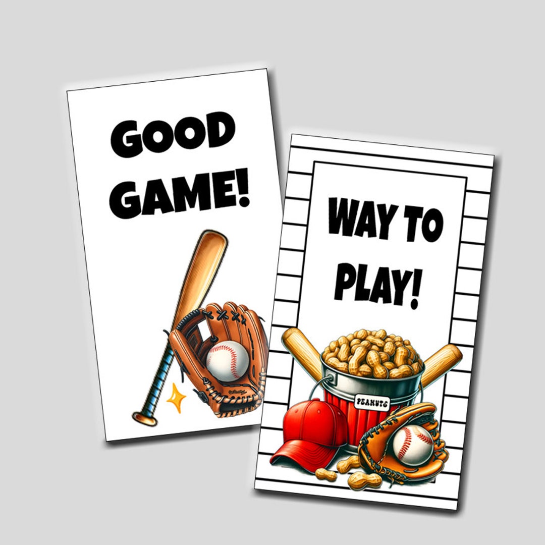 Printable Baseball Snack Bag Tags, Sports Snacks, Team Snacks, Post ...