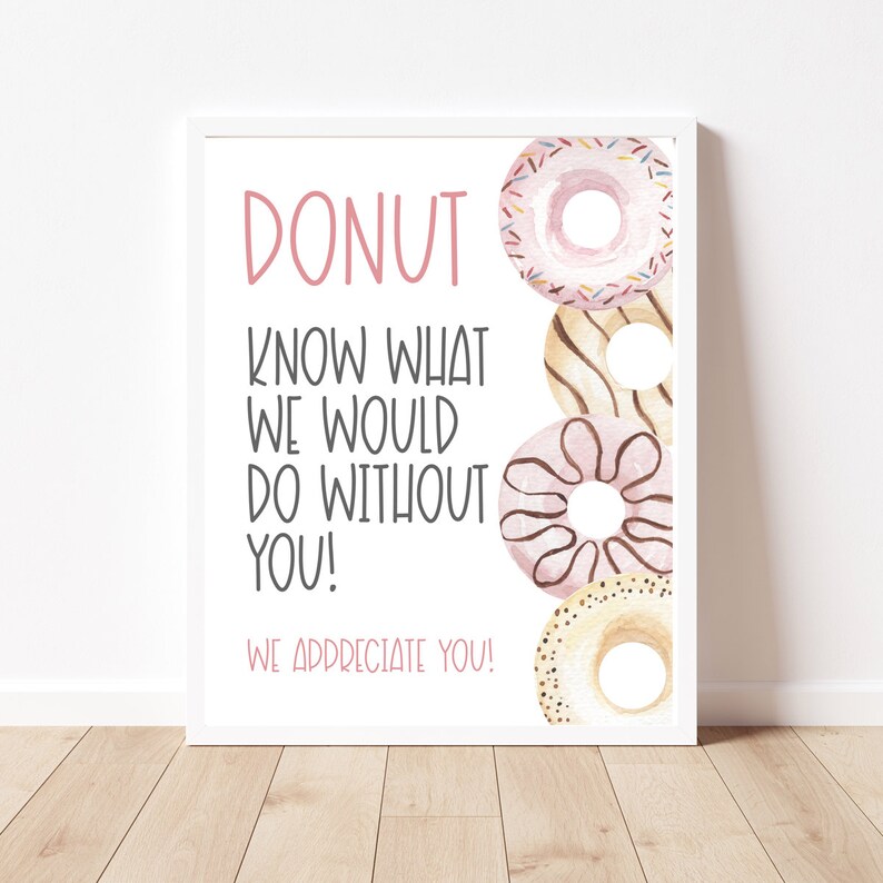 Donut Sign Teacher Appreciation Week Instant Download Snack - Etsy