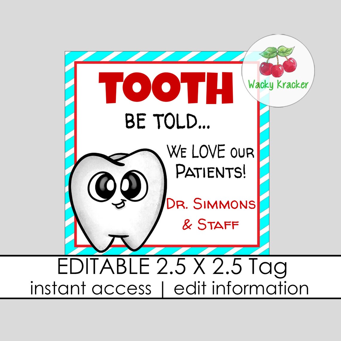 Tooth Be Told Gift Tags Staff Patient Volunteer Appreciation - Etsy