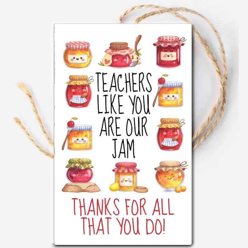 Printable Teacher Jam Tag, Neighbor Teacher Classroom PTA PTO Holiday ...