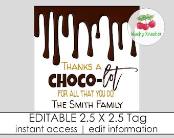 Chocolate Thank You Sign Appreciation Week Teacher Staff - Etsy Canada