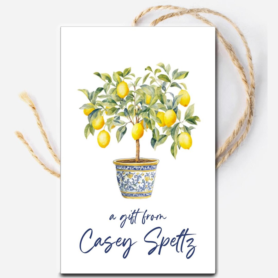 Lemon Tree Gift Tag, Enclosure Card for Gifting, Wedding Thank You Card ...