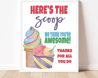 Printable Ice Cream Thank You Sign, Dessert Table Sign, Thank You Sign ...
