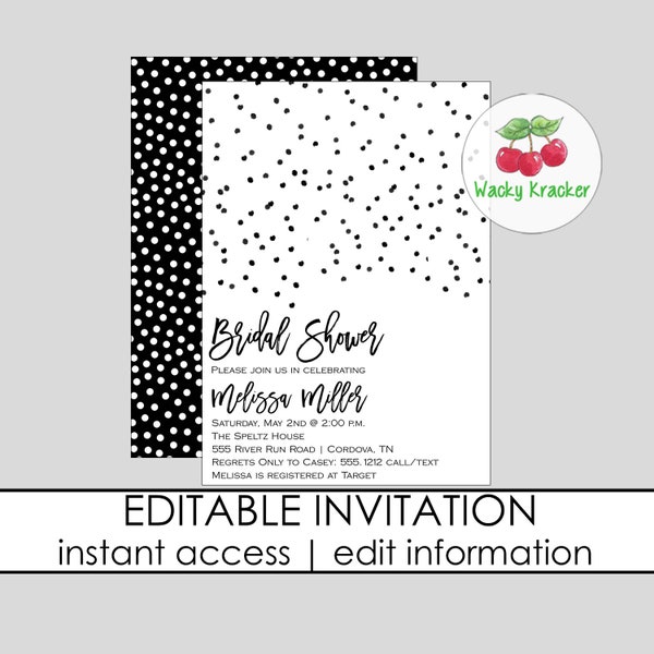 Polka Dot Invites - Etsy