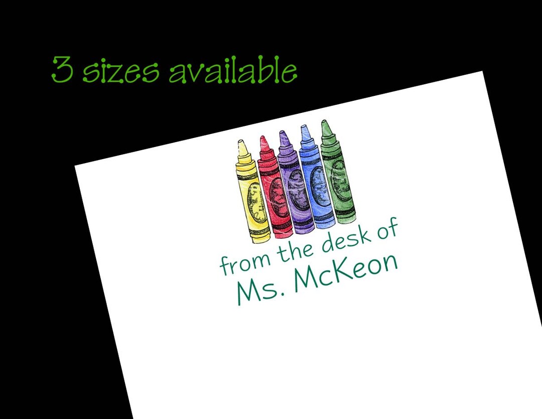 Crayon Notepad, Stationery Gift for Teacher, Personalized Teacher ...