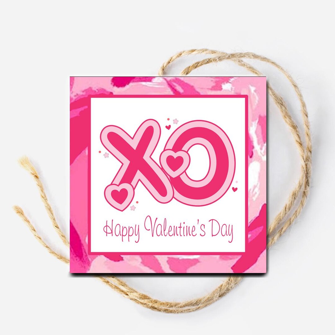 Printable XOXO Valentine Card, Printable Classroom School Valentine's ...
