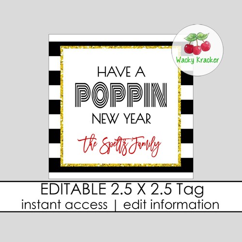 Gold Glitter Have A Sparkling New Year Tag Printable New Year - Etsy