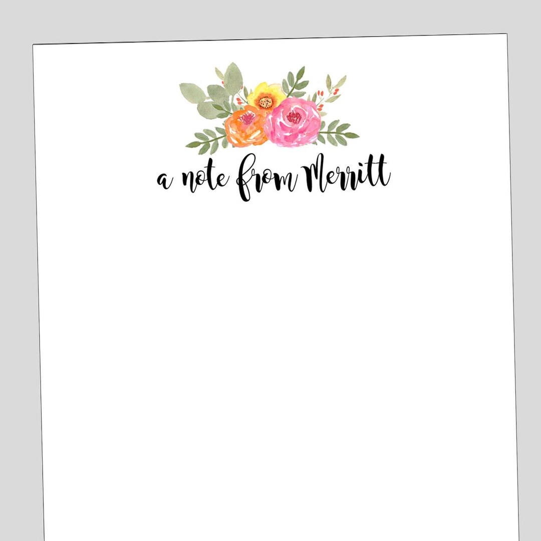 Floral Spray Notepad, Personalized Notepad, Gift for Bridesmaids ...
