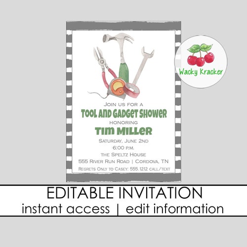 Couples Shower Invitation Tool and Gadget Shower Invite - Etsy