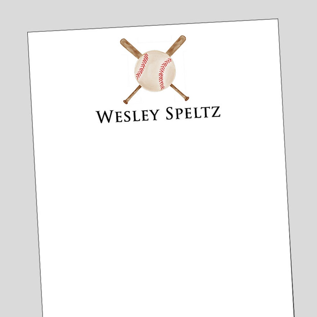 Baseball Notepad, Coach Gift, Personalized Gift, Baseball and Bat - Etsy