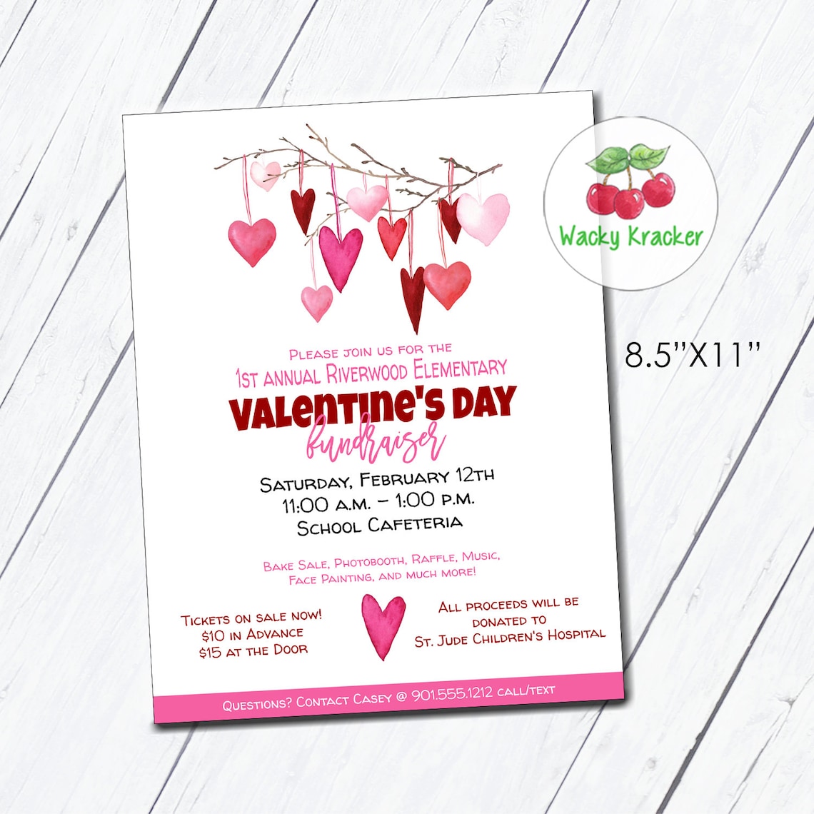 Valentine Fundraiser Flyer Valentine's Party EDITABLE - Etsy