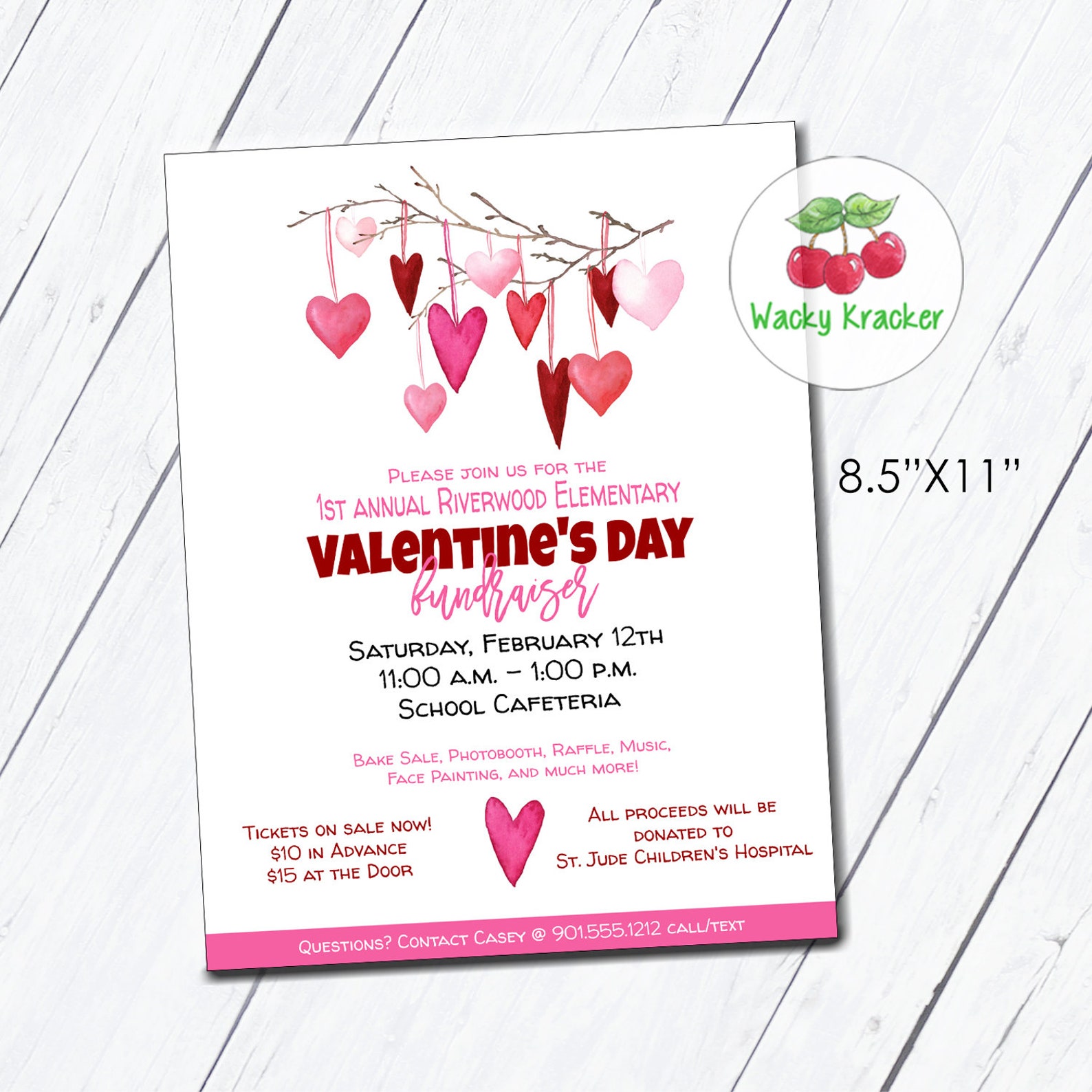 Valentine Fundraiser Flyer Valentine's Party EDITABLE - Etsy
