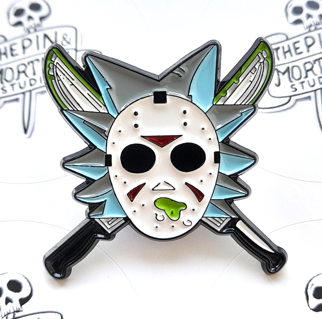 Rick the Ripper Enamel Pin – Sci-fi Horror Mashup, Jason Mask Parody ...