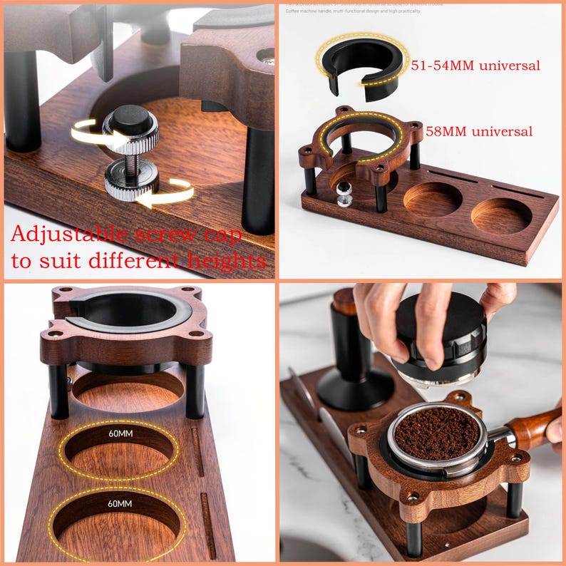 Wooden Espresso Tamper Station With Coffee Storage – Compatible With ...