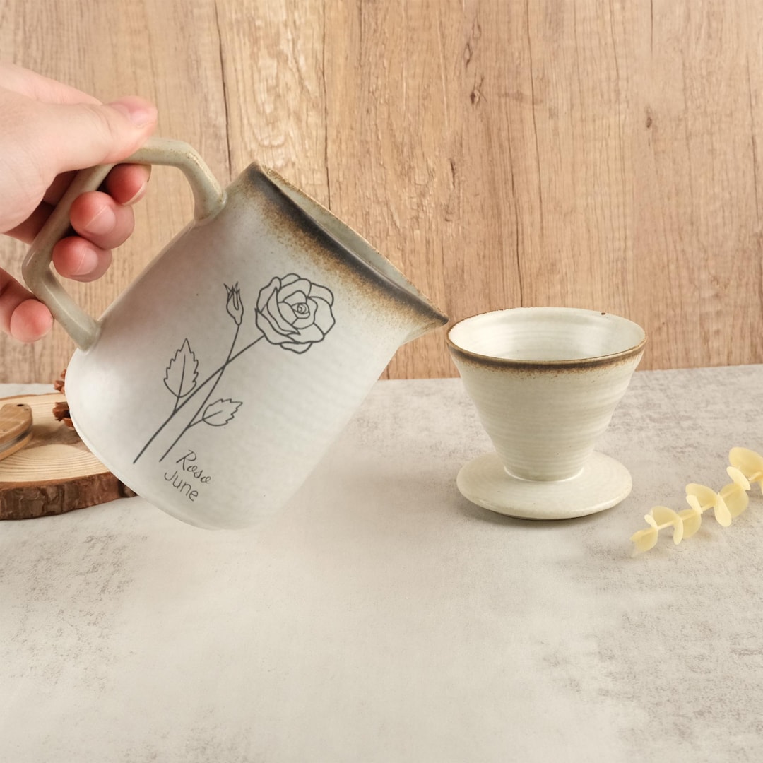 Handmade Ceramic Pour Over Coffee Set Minimalist Coffee Brewing Kit ...