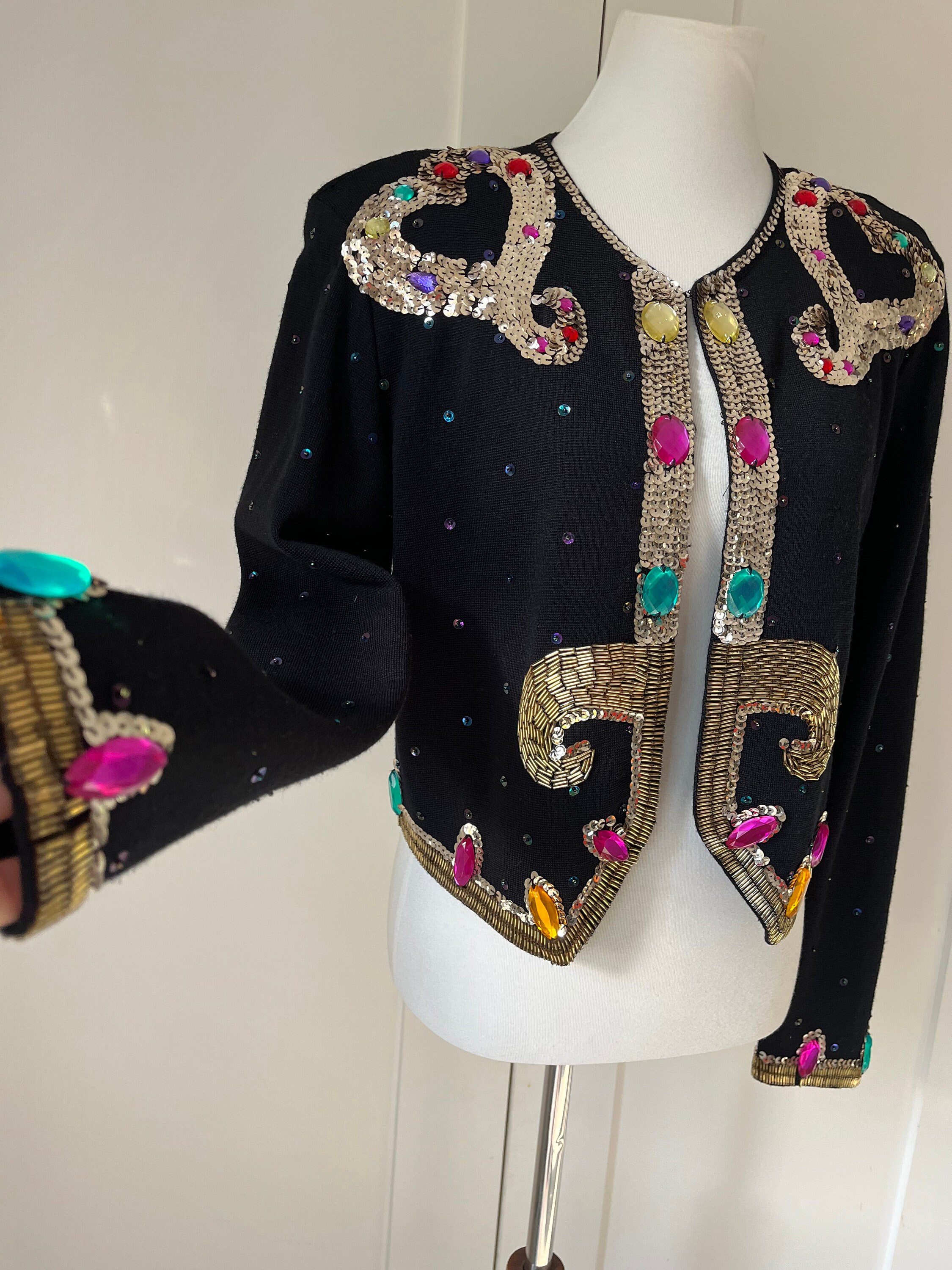 Vtg Outlander Sequenced Cardigan Sweater/funky/rare Find - Etsy