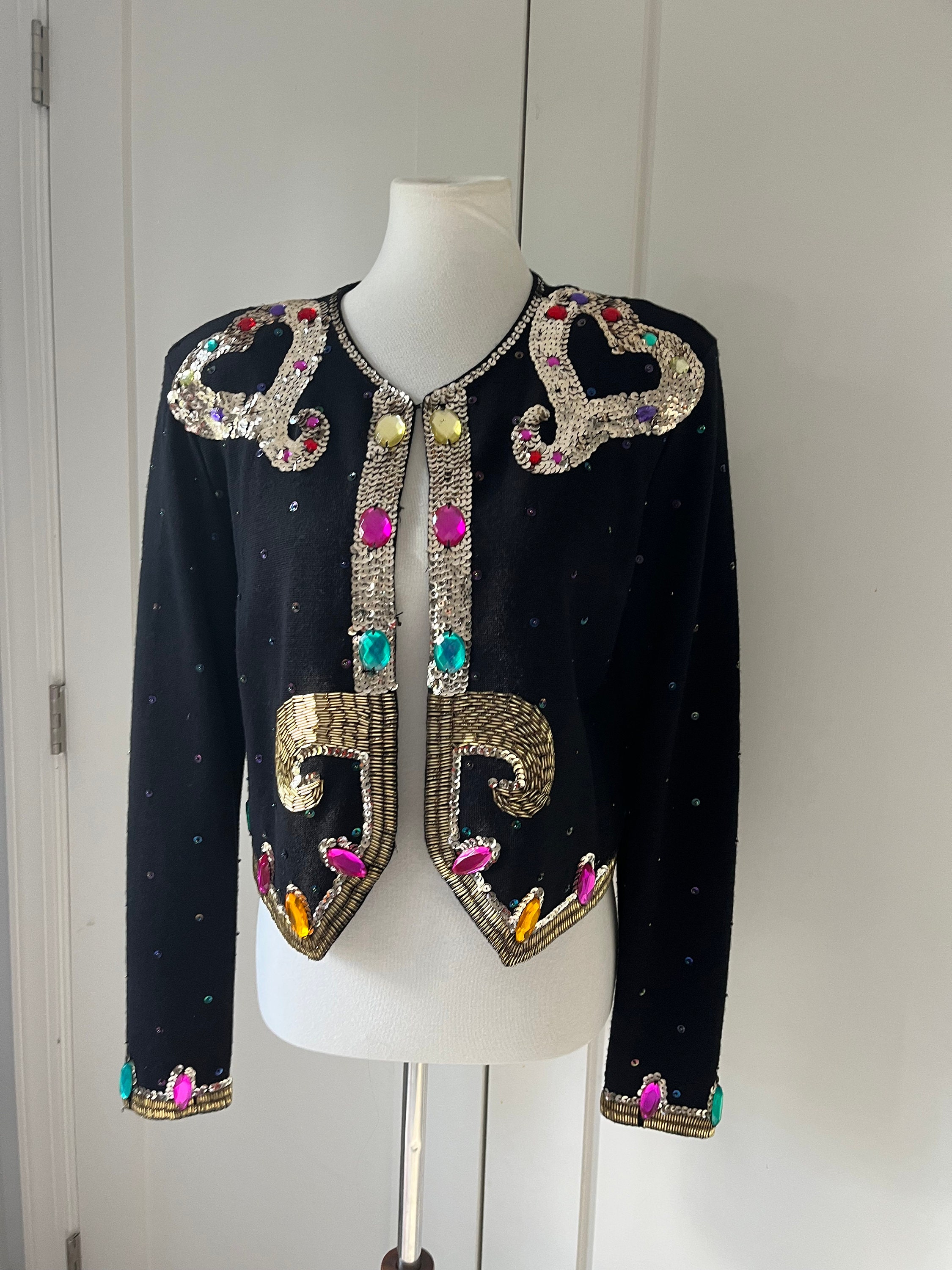 Vtg Outlander Sequenced Cardigan Sweater/funky/rare Find - Etsy