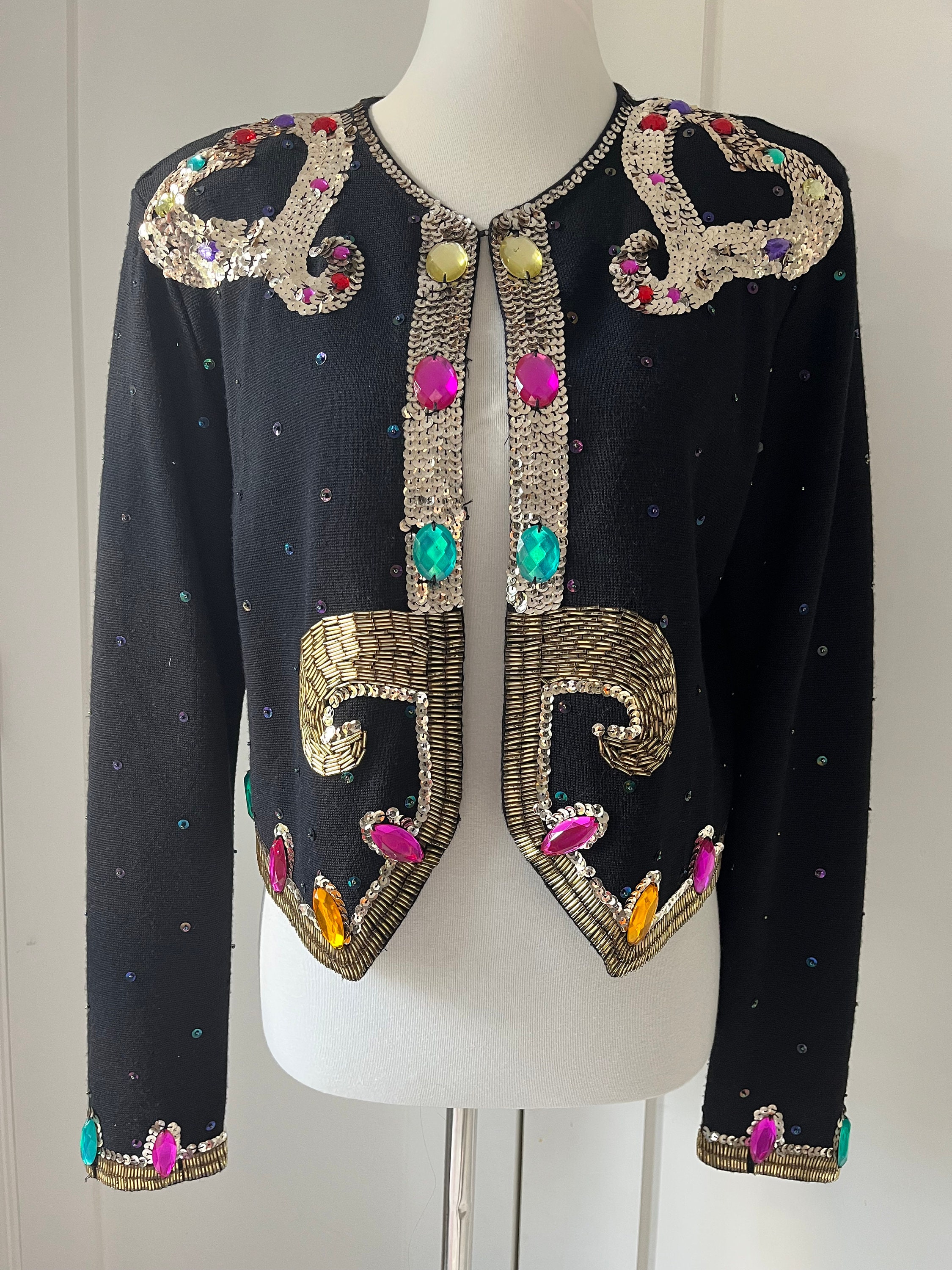 Vtg Outlander Sequenced Cardigan Sweater/funky/rare Find - Etsy