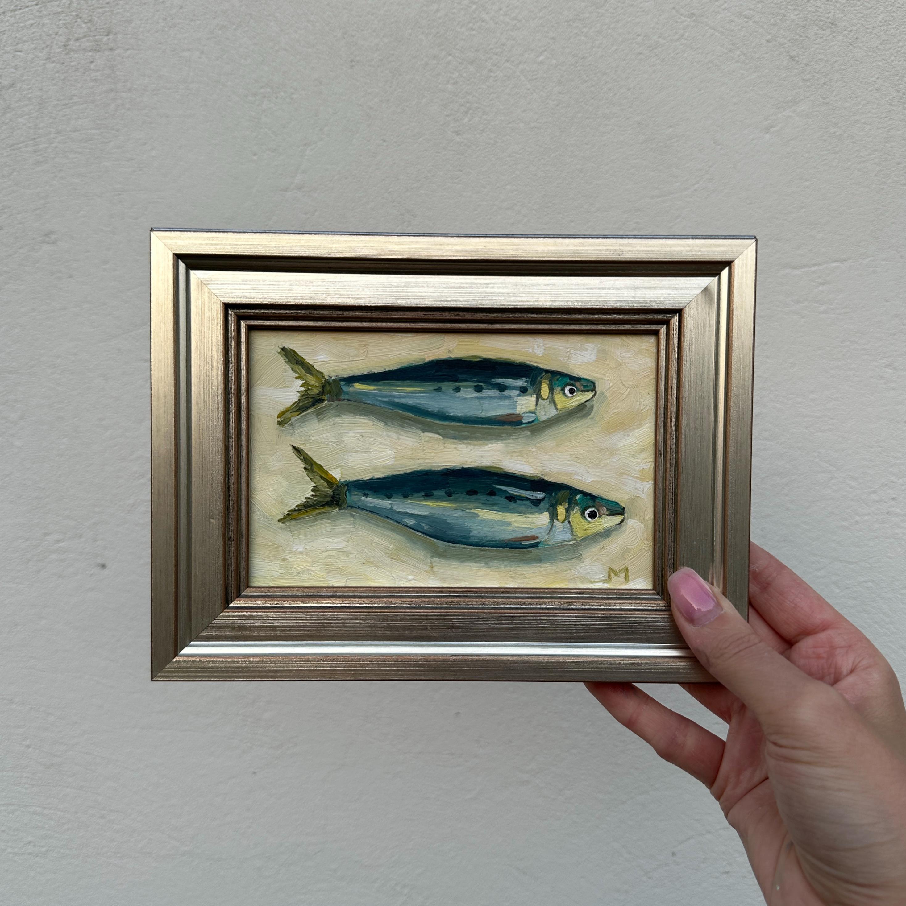 Sardine Oil Painting Fish Miniature Painting Nautical Wall Art Seafood ...