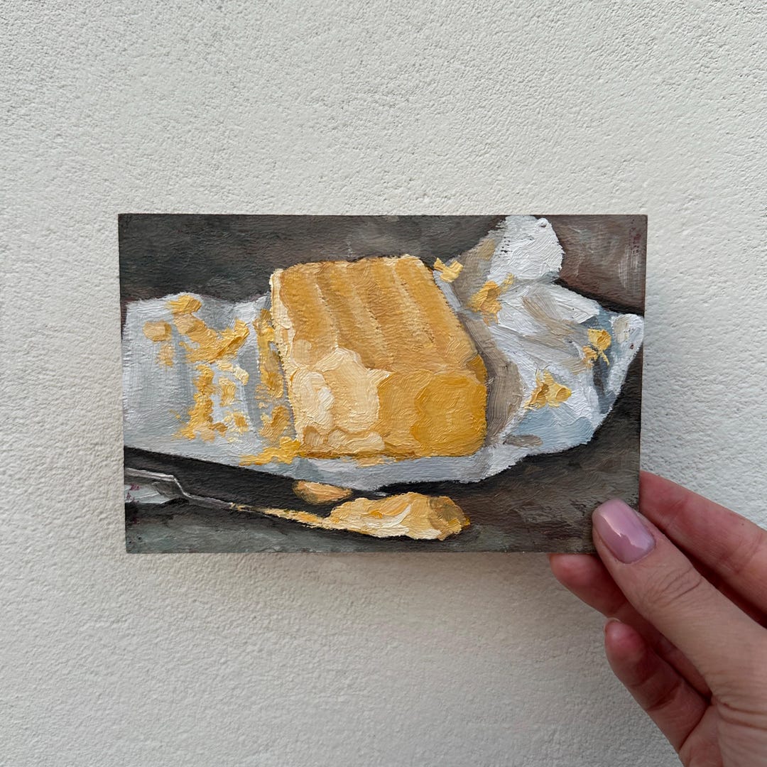 Butter Painting Rustic Kitchen Art Food Still Life Small Irish Butter ...