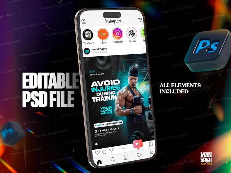Gym Flyer Template PSD – Editable Fitness Poster – Personal Trainer ...
