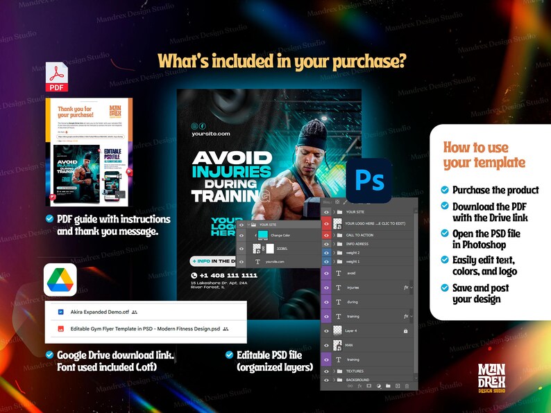 Gym Flyer Template PSD – Editable Fitness Poster – Personal Trainer ...