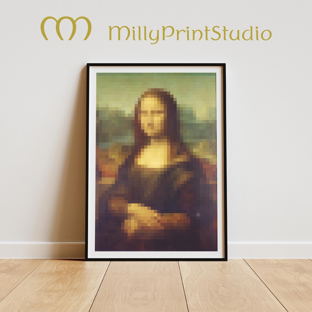 Mona Lisa Pixel Art, Leonardo Da Vinci, Altered Renaissance Painting ...