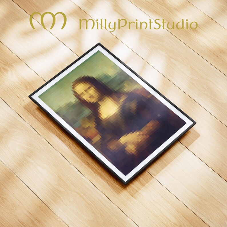 Mona Lisa Pixel Art, Leonardo Da Vinci, Altered Renaissance Painting ...