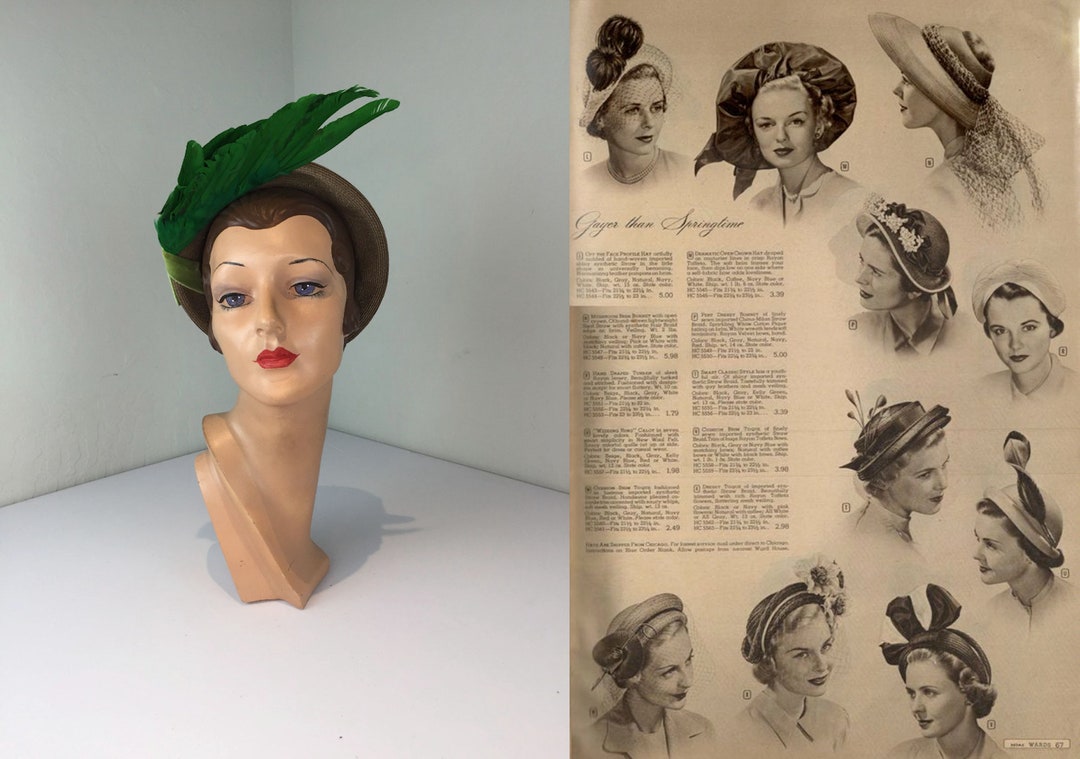 My Hat Stands Bolder Vintage 1940s 1950s Beige Straw Caplet - Etsy