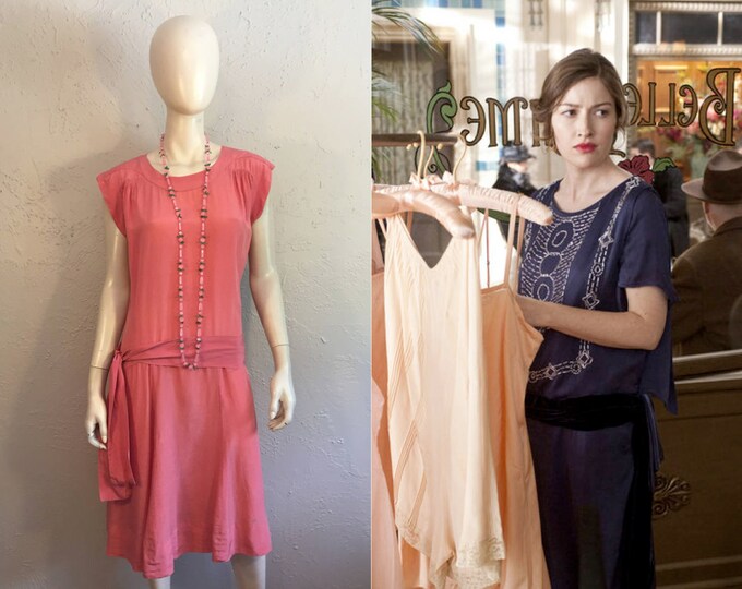 The Demur Margaret Schneider - Vintage 1920s Stunning Coral Pink Silk ...